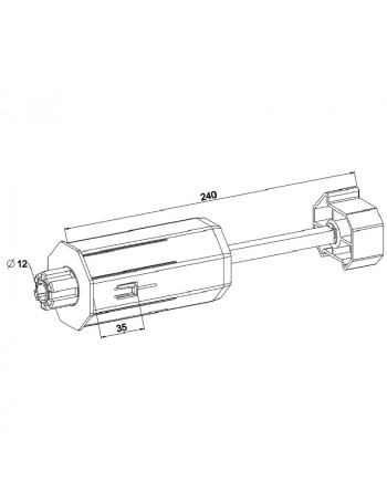 ZF A484 - Tandem escamotable volet roulant octo 60 crabot mâle