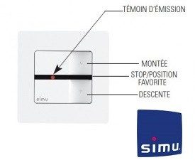 Simu 2008369 - Emetteur Simu Hz mural 1 canal - Store, volet roulant